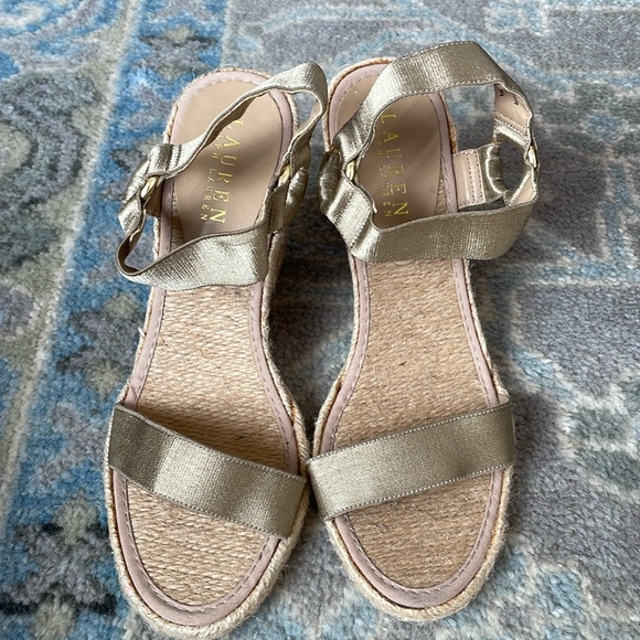 Lauren Ralph Lauren | Shoes | Lauren By Ralph Lauren Raffia And Gold ...